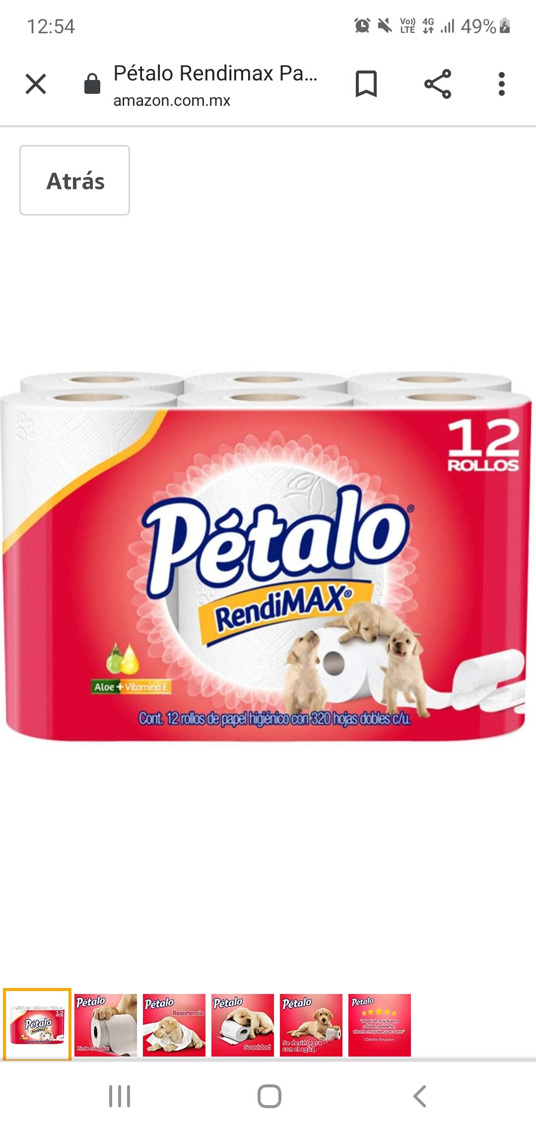 Amazon petalo rendimax paper 12 rollos de 320 hojas (con planificar y ...