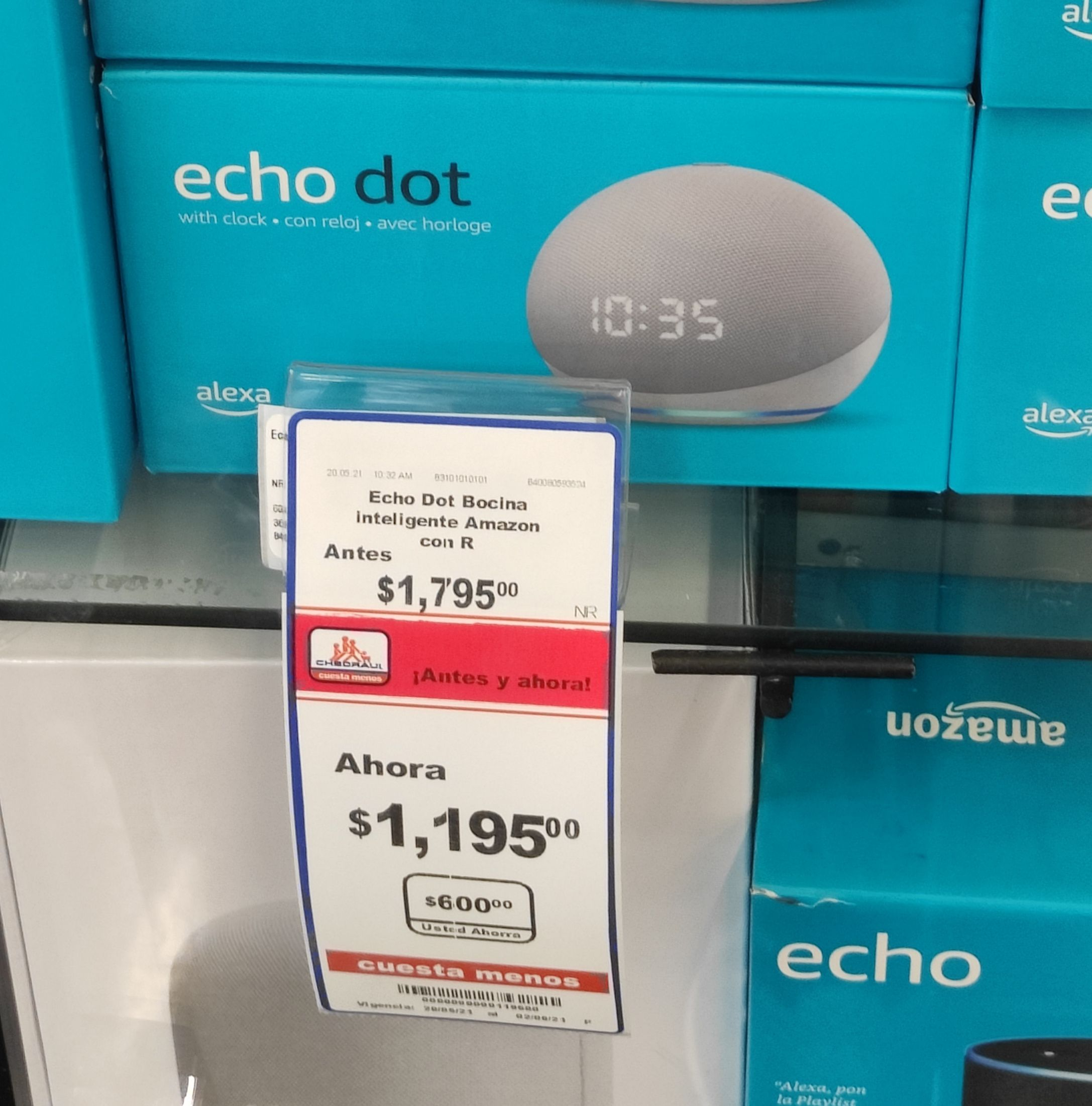 Chedraui select Echo dot con reloj
