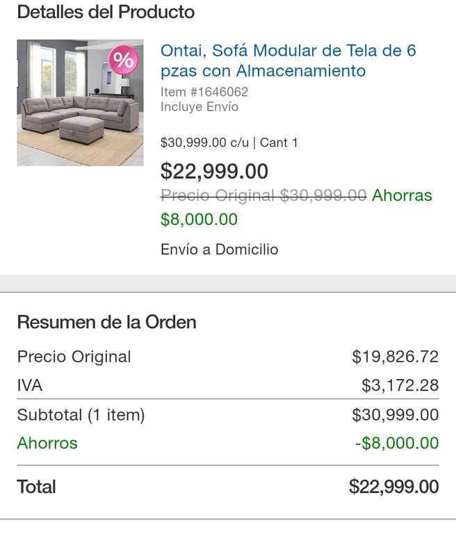Sofá Modular Ontai de 6 pzas con Almacenamiento en CDMX a $21,999 ...