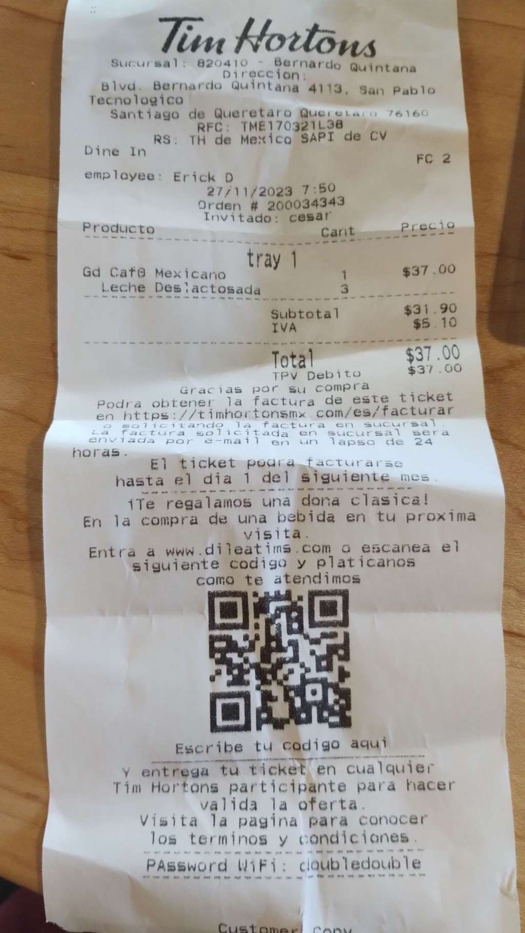 Tim Hortons: Dona gratis al responder su encuesta escaneando el código ...