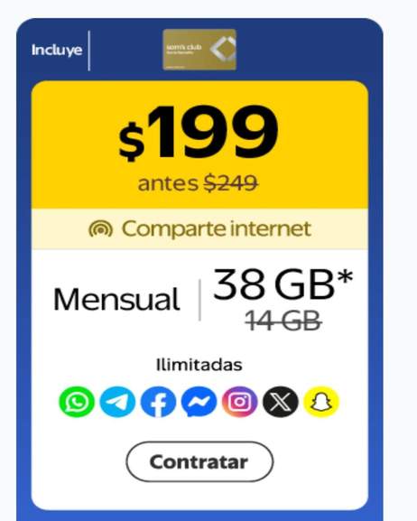 Ayuda para el plan Pospago Bait $199 con Membresía Sams ...