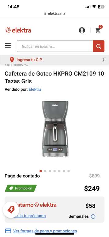 Cafetera Goteo HKPRO Elektra, ¡Ideal para tu hogar! Sólo $249.00 en ...