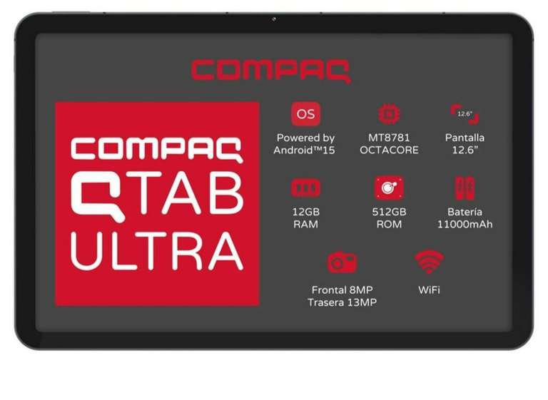Qtab Ultra Compaq – Tablet 12.6 Android 15, 12GB/512GB at Sam's Club