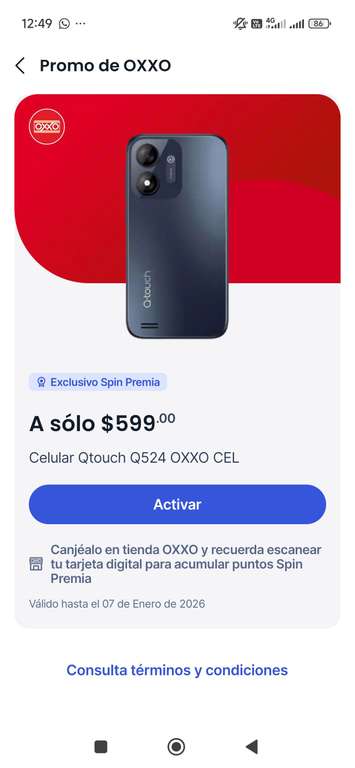 Celular Qtouch + SIM OXXO + WhatsApp Ilimitado a solo $599 en Oxxo ...