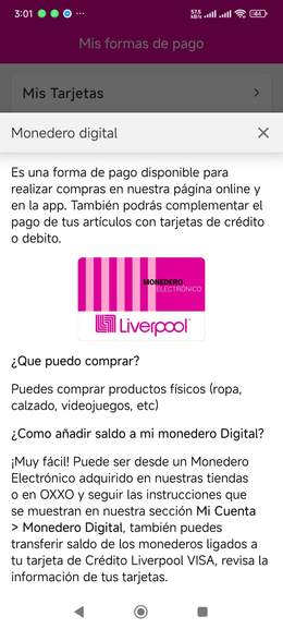 ¿Se puede comprar monedero electrónico en tienda física Liverpool para ...
